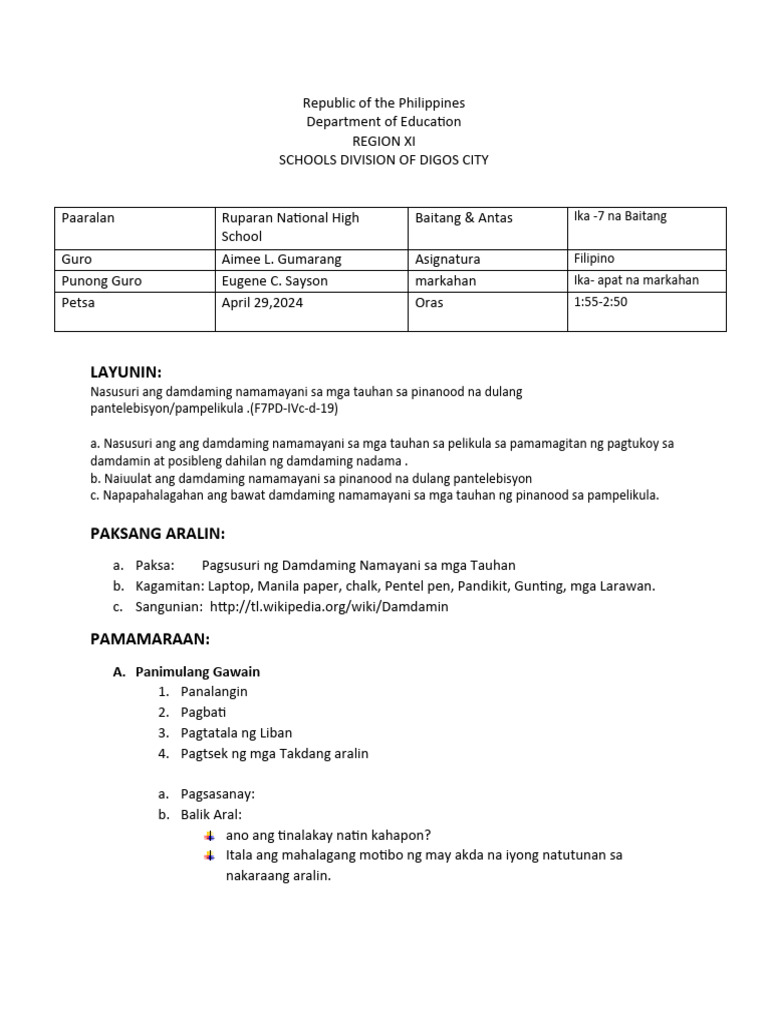 Filipino 1 | PDF
