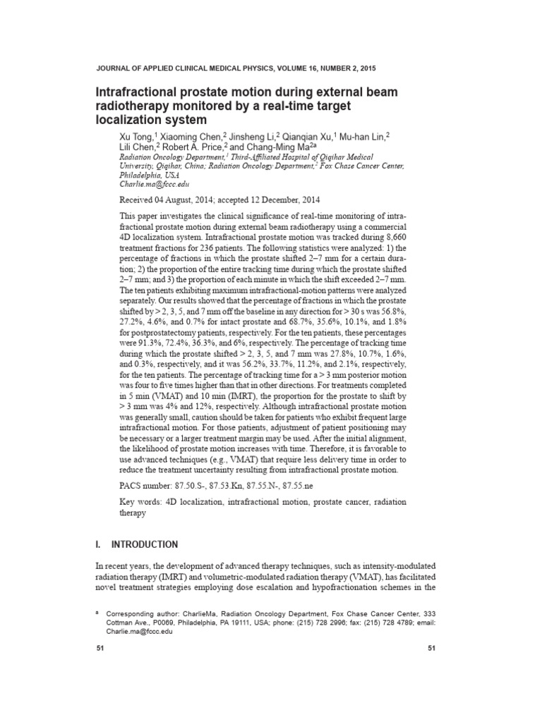 Tong 2015 | PDF | Radiation Therapy | Medical Imaging