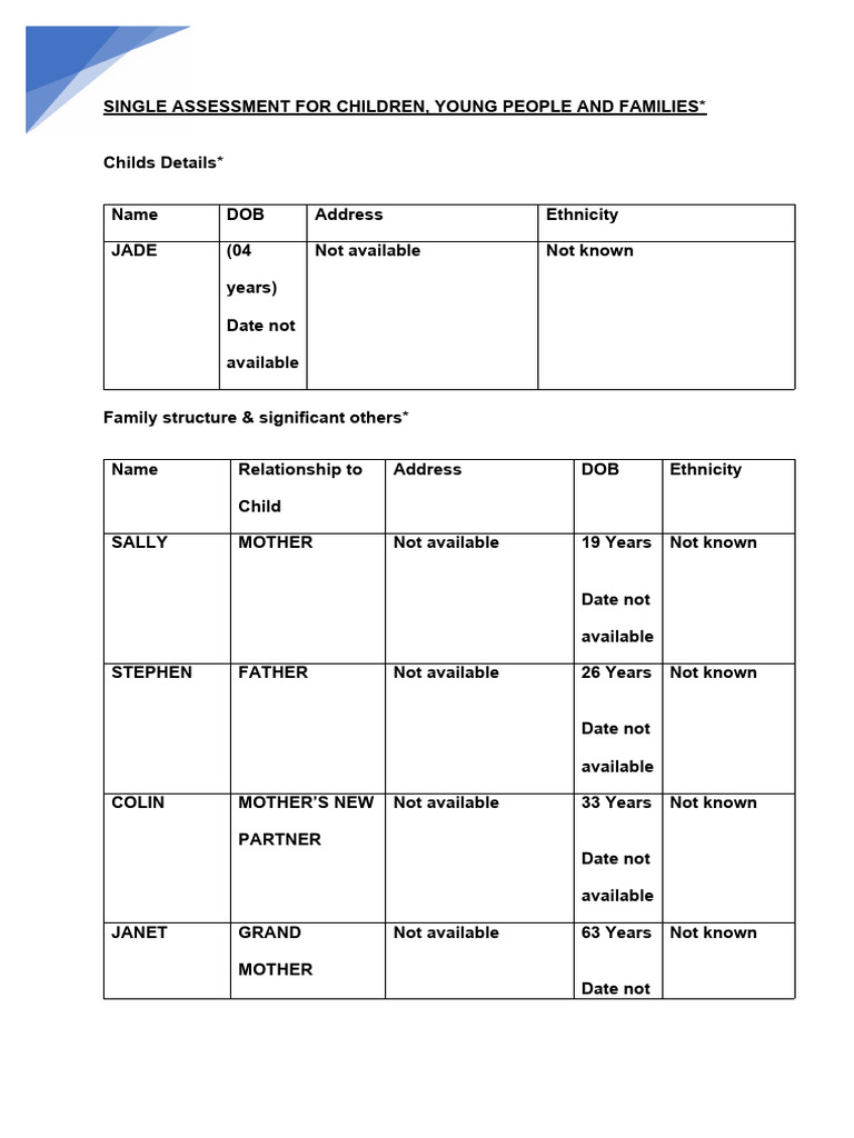 Single Assessment For Children and Families Akhil (4218634) | PDF ...