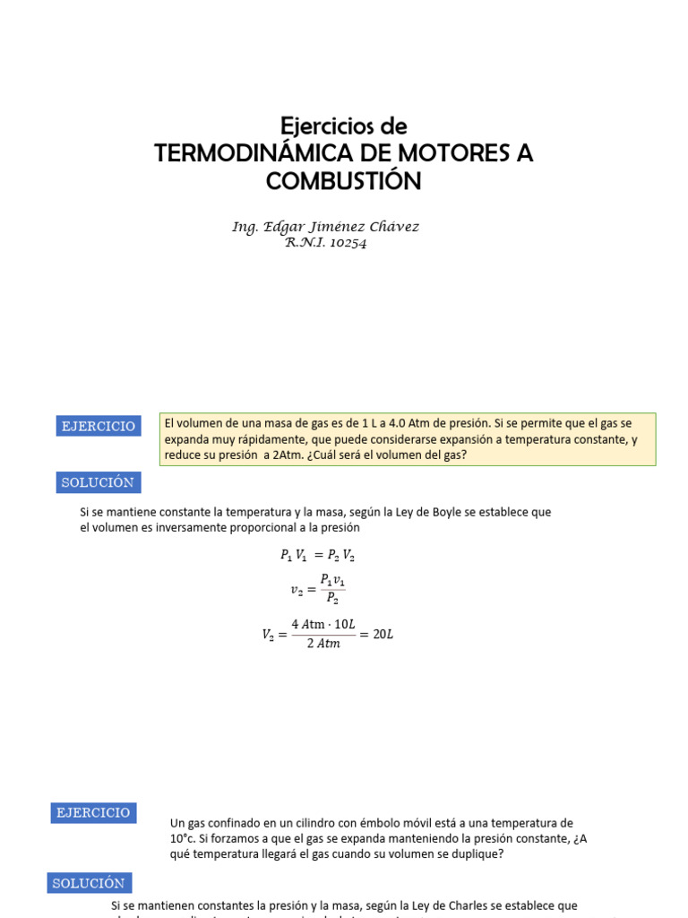 Ejercicios | PDF | Combustión | Gases