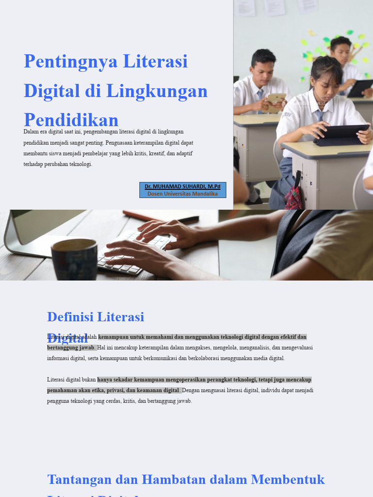 Pentingnya Literasi Digital Di Lingkungan Pendidikan | PDF