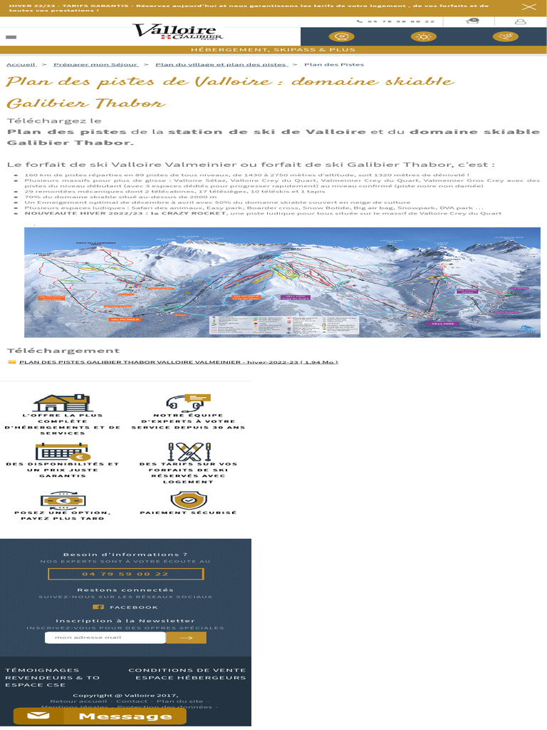 Plan Des Pistes - Domaine Skiable Valloire Galibier-Thabor | PDF ...