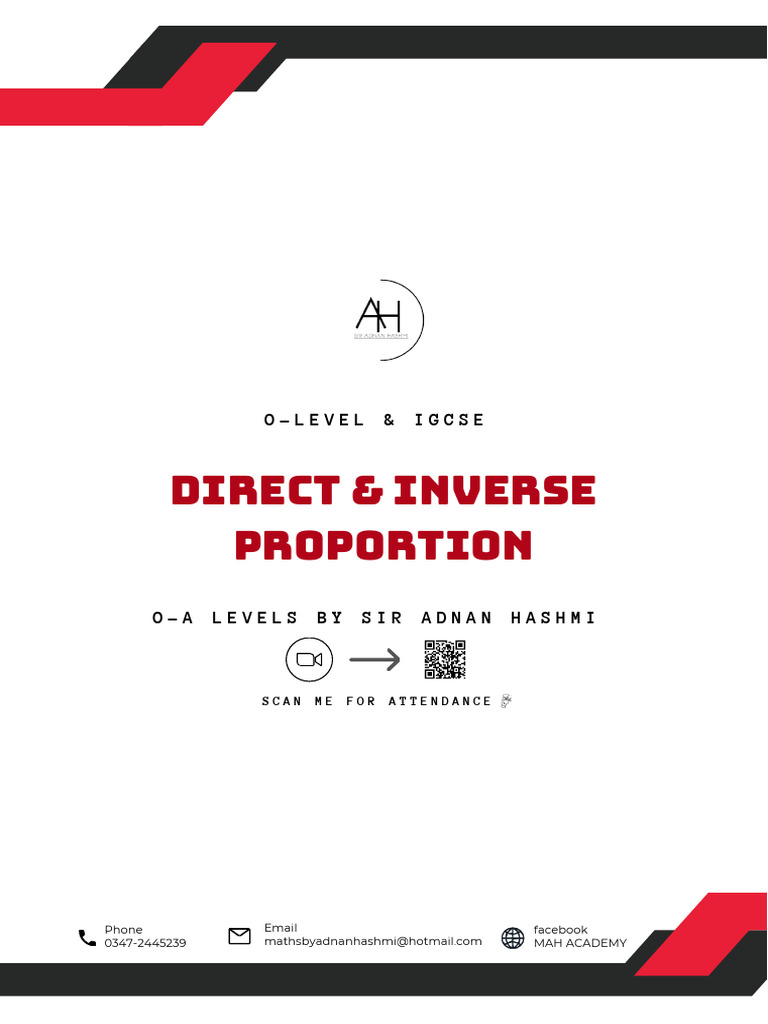 UNSOLVED - Direct & Inverse Proportion | PDF