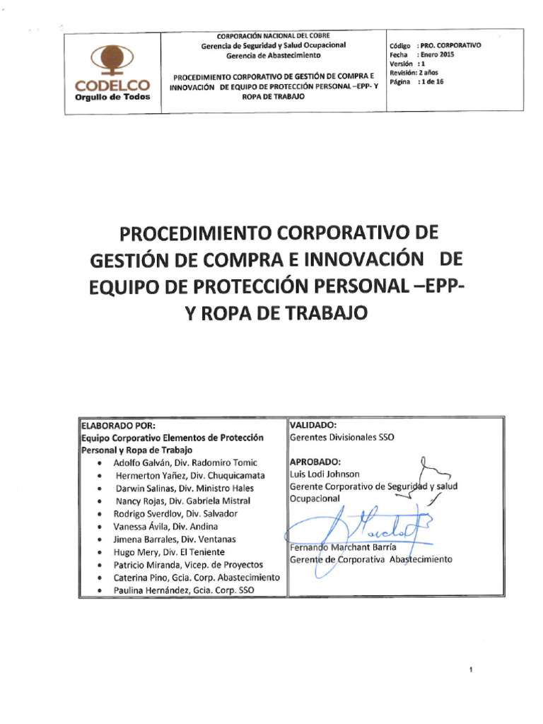 PROCEDIMIENTO CORPORATIVO DE GESTION DE COMPRA E INNOVACION DE EQUIPO DE PROTECCION PERSONAL-EPP ...