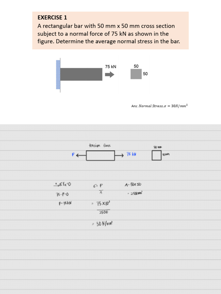 Exercise (Normal Shear Stress) | PDF