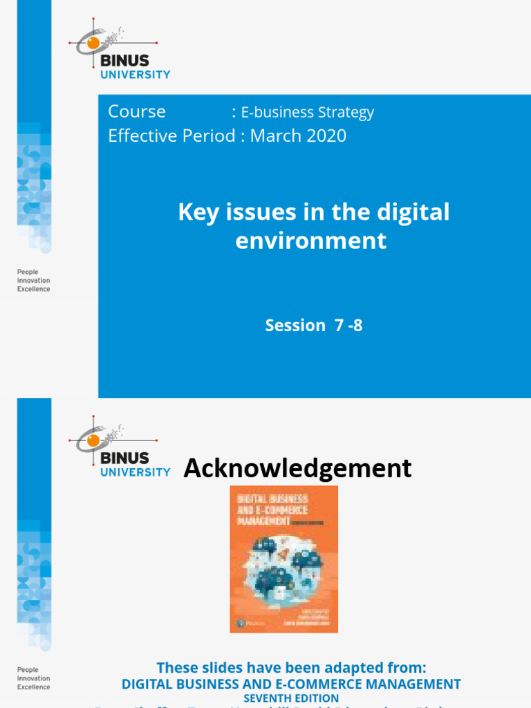 Session 7-8 Key Issues in The Digital Environment | PDF | E Commerce | Business