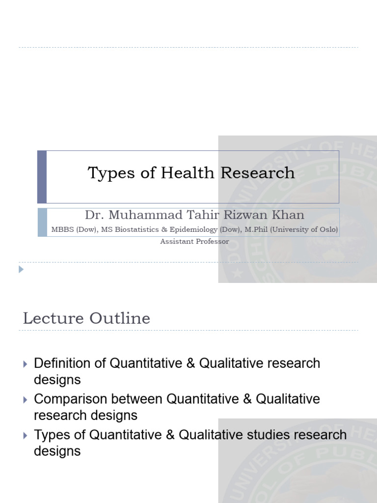 Lecture 2 RM Types of Health Research | PDF | Quantitative Research ...