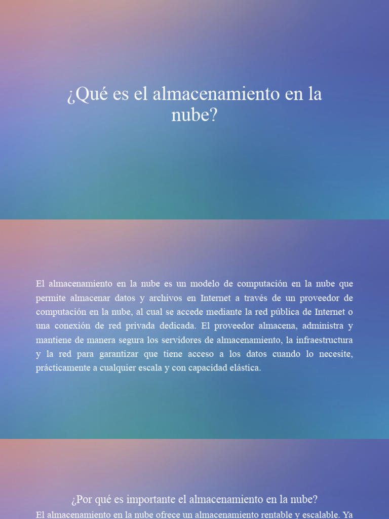 Qué es el almacenamiento en la nube | PDF
