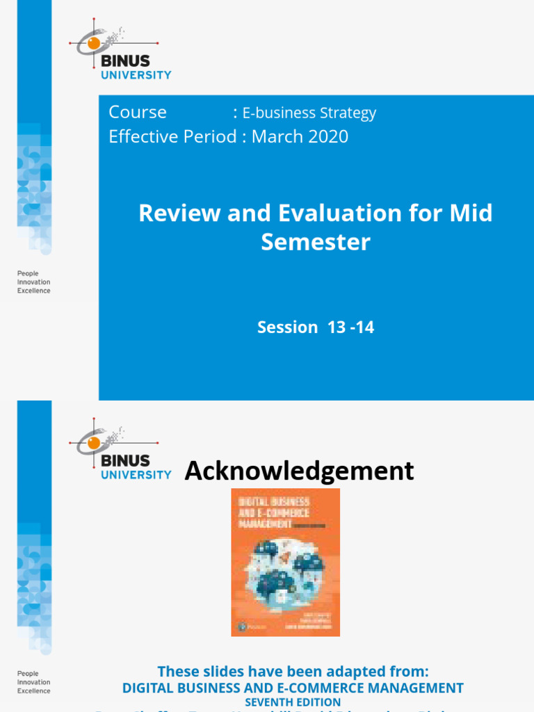 Session 13-14 Review and Evaluation For Mid Semester | PDF | Strategic ...
