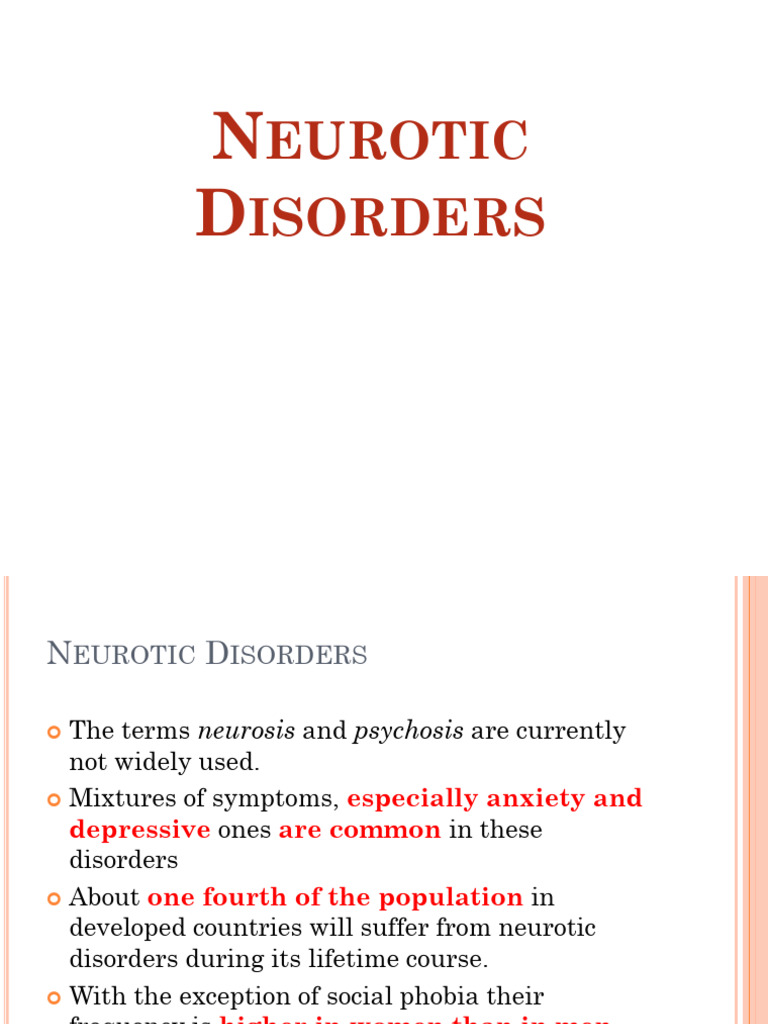 Neurotic Disorder | PDF | Phobia | Anxiety