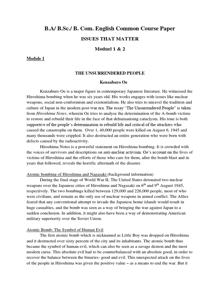 Issues That Matter Combined Notes- Module 1 2 | PDF