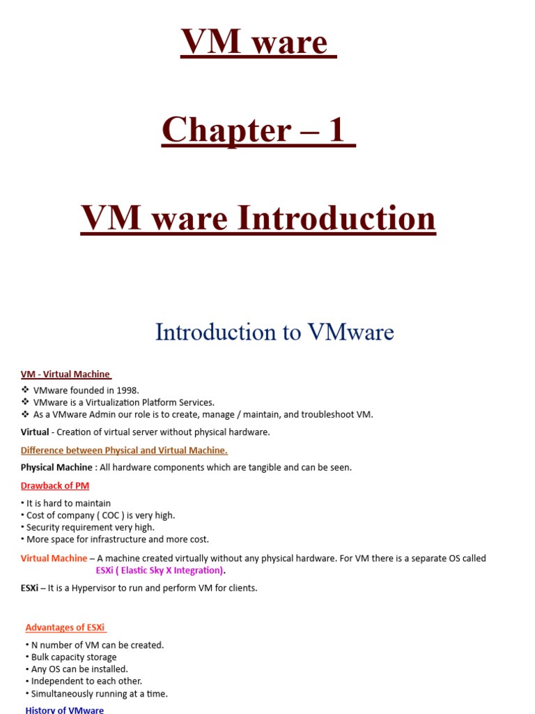 VM Ware Introduction | PDF | V Mware | Virtual Machine