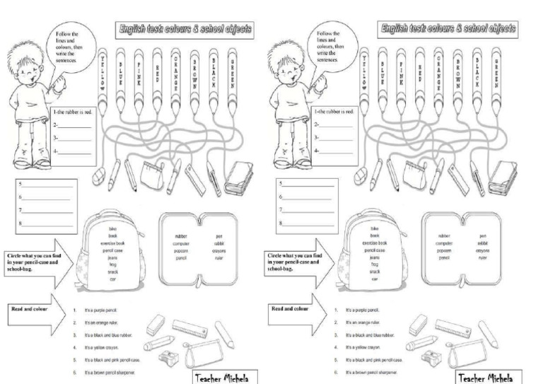 Colors and School Objects | PDF
