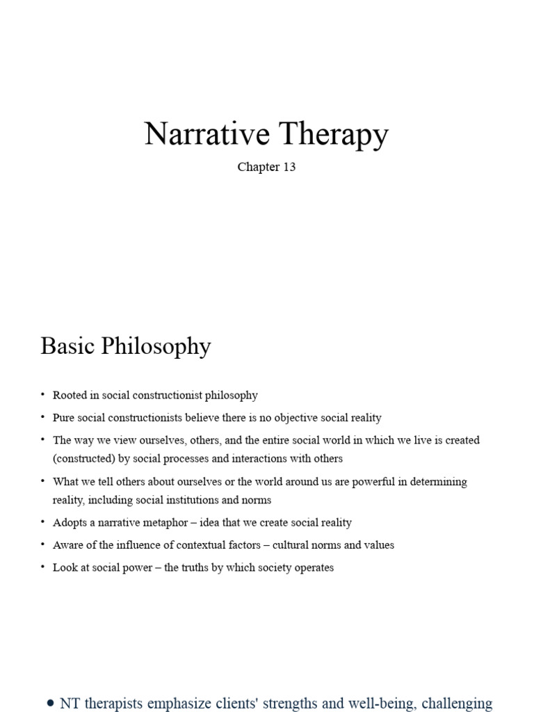 Narrative Therapy | PDF | Psychotherapy | Psychology