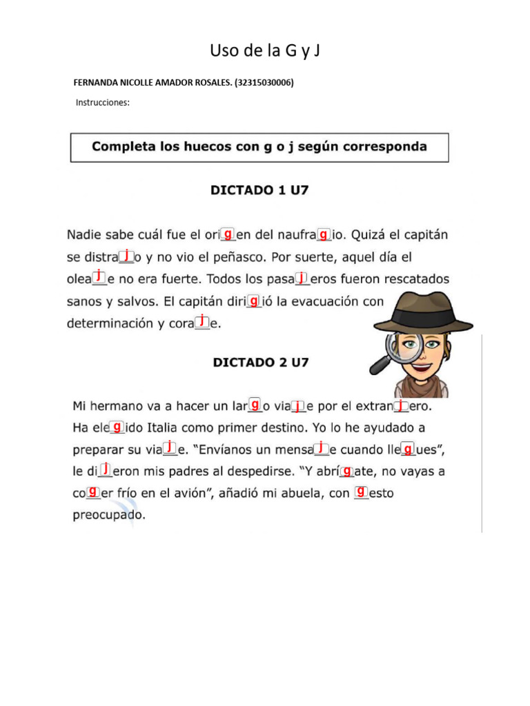 Uso de La G y J EJERCICIOS RESUELTOS .................... | PDF