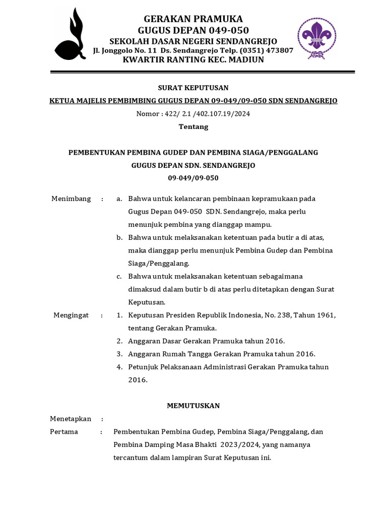 Sk. Pramuka 2024 | PDF