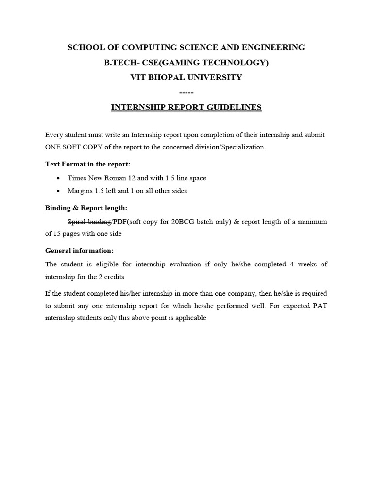 Internship Report Guidelines New 2020 BCG | PDF | Computing