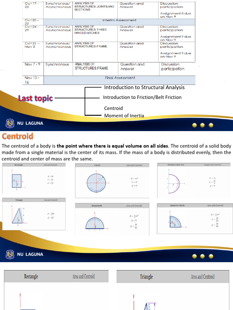 Lecture 10 - Centroid and Moment of Inertia | PDF | Geometry | Motion (Physics)