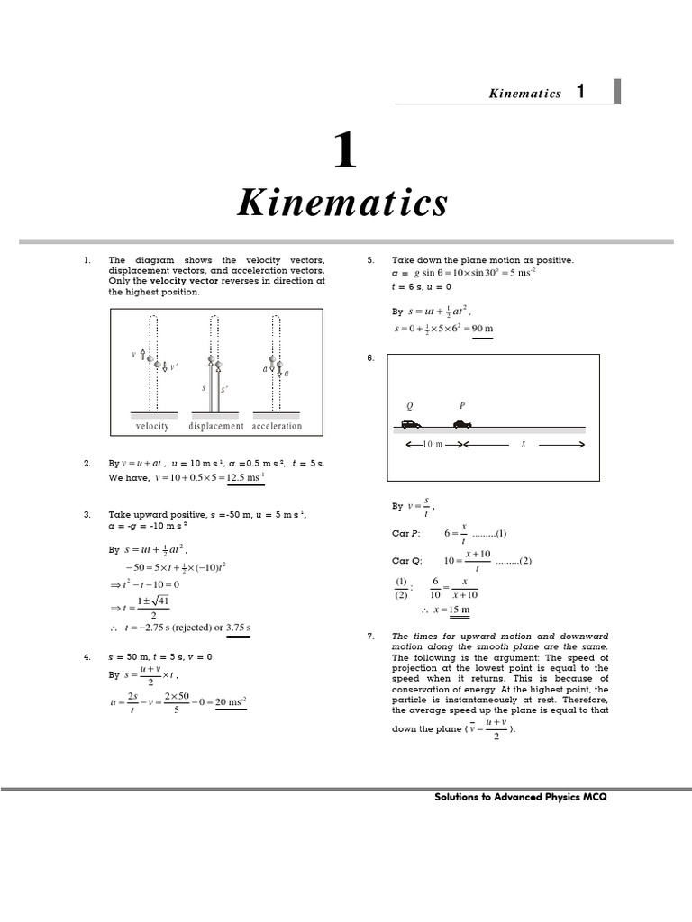 MC1-Kinematics - Detailed Explanation | PDF
