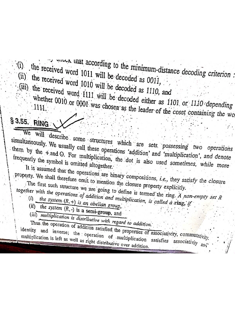 Discrete Structure (Ring, Integral Domain, Field) | PDF