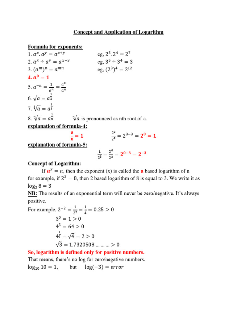 Concept and Application of Logarithm For Group | PDF | Logarithm ...