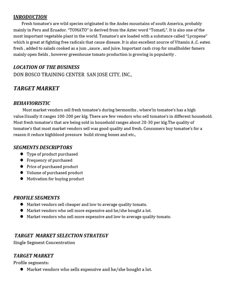 GROUP 3 SAMPLE Target Market | PDF | Home & Garden | Technology ...