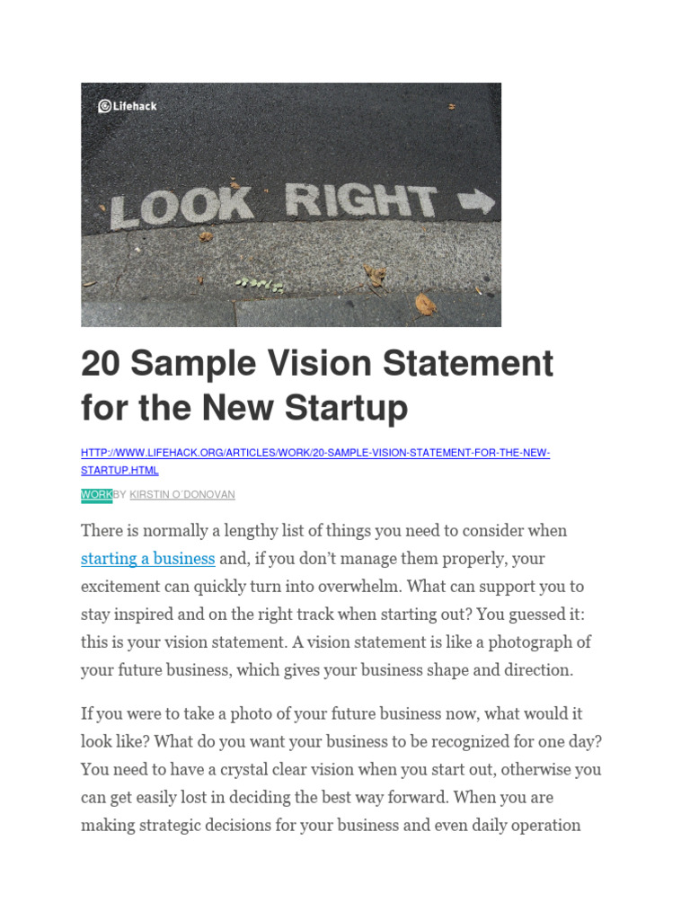 Sample Vision Statements | PDF