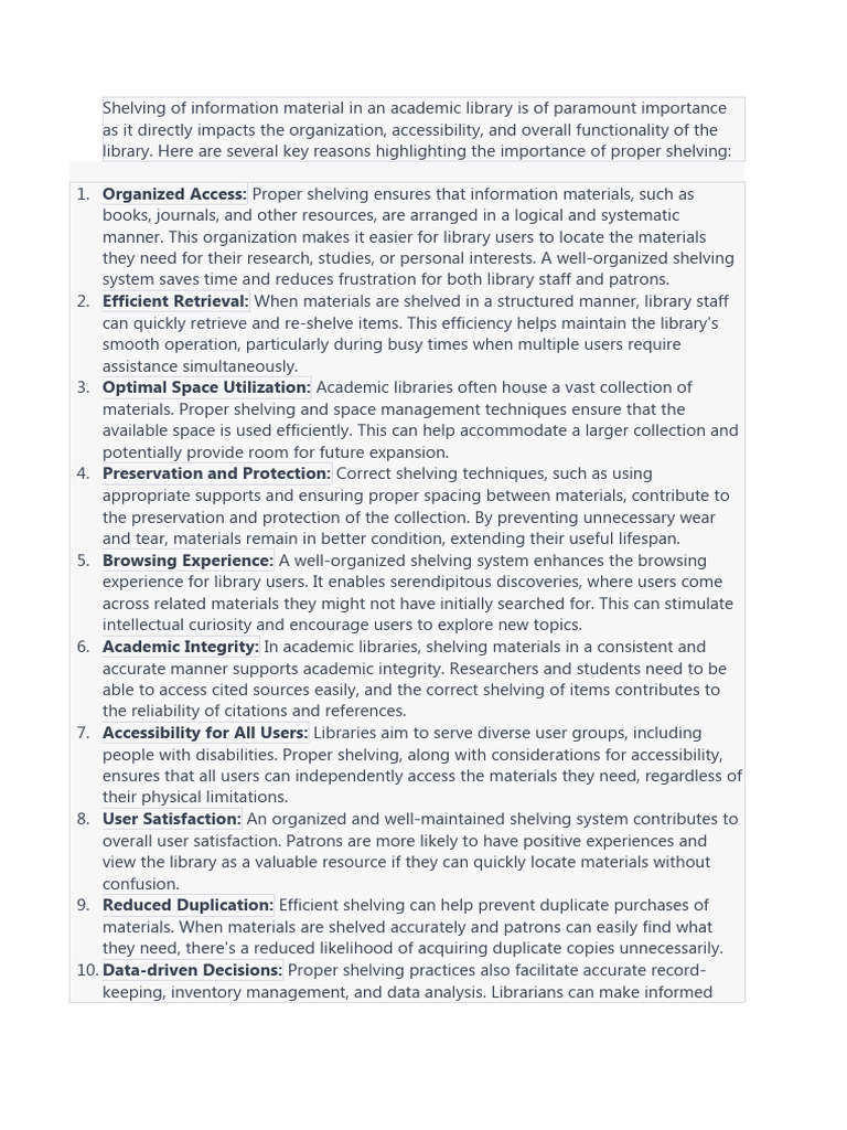 Research Project On Academic Library PDF Libraries Information