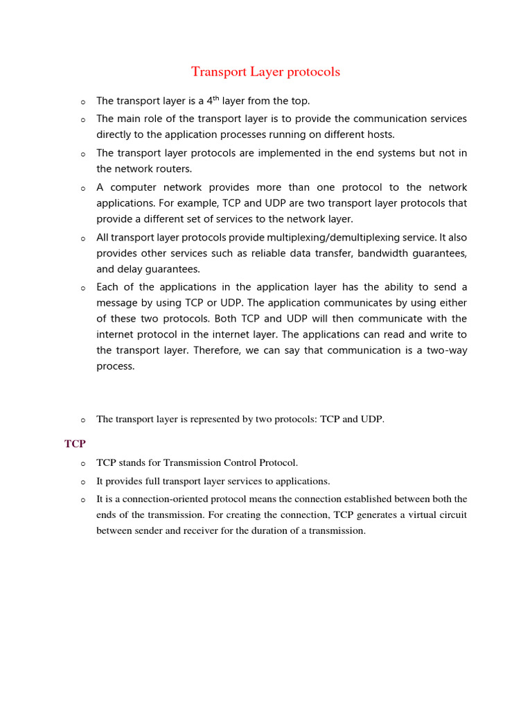 Transport Layer Unit 4 Pdf Quality Of Service Computer Network