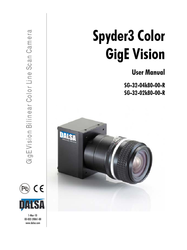 03-032-20061-00 Spyder3 GigE Vision User Manual Color | PDF | Camera ...
