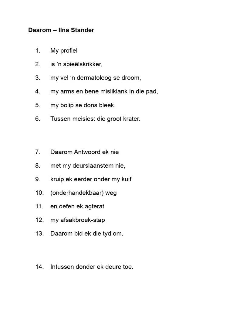 Gedig - Daarom | PDF