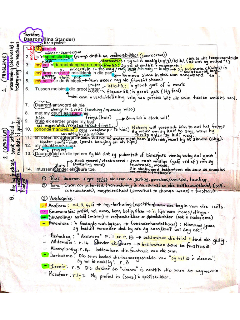 Daarom - Gedig Met Notas | PDF