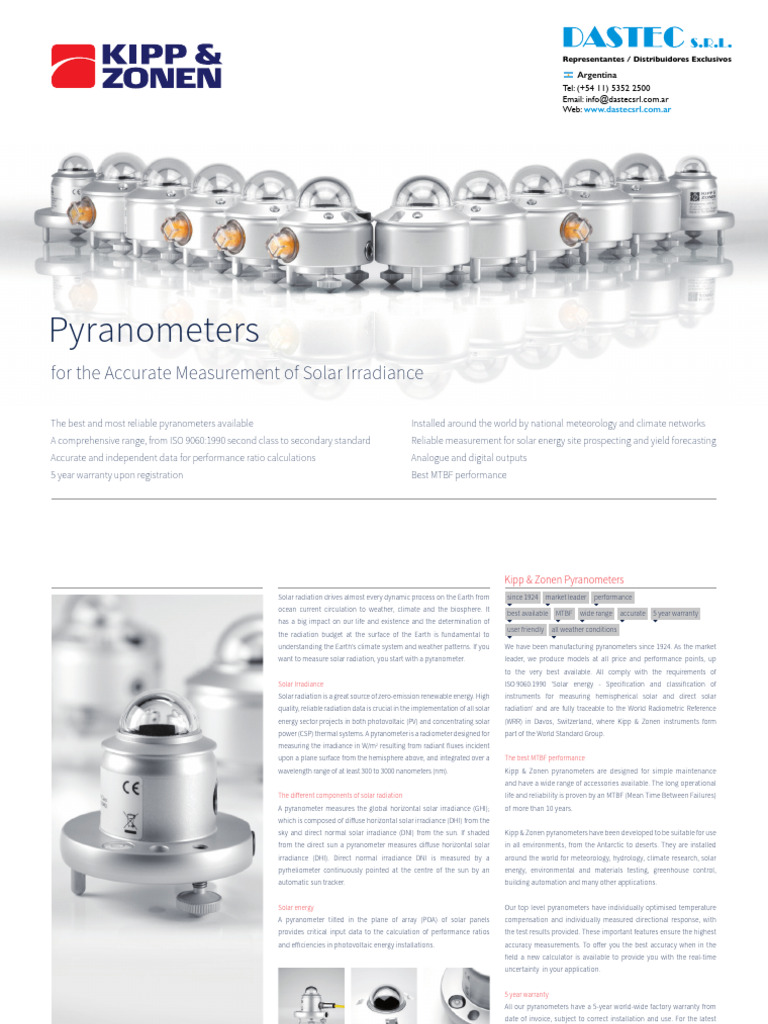 KippZonen Brochure Pyranometers 3 | PDF | Solar Power | Earth Sciences