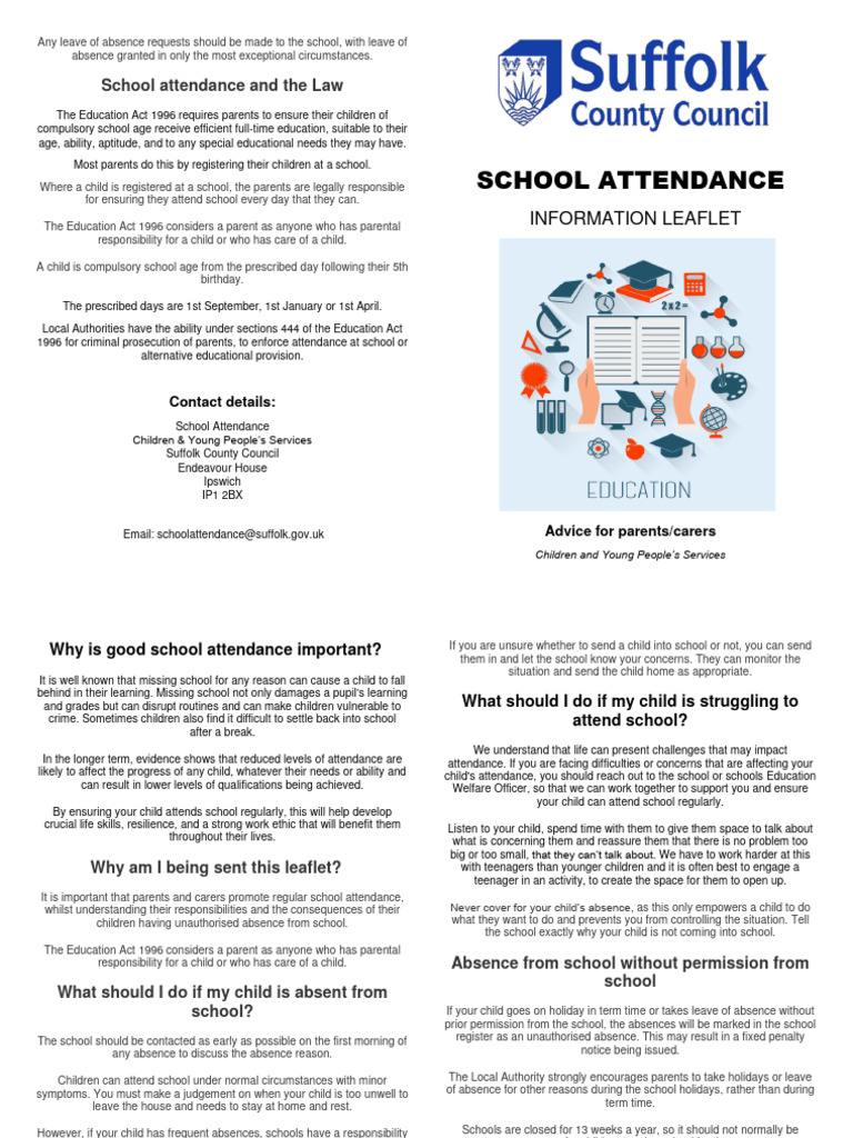school-attendance-information-leaflet | PDF | Adolescence | Caregiver