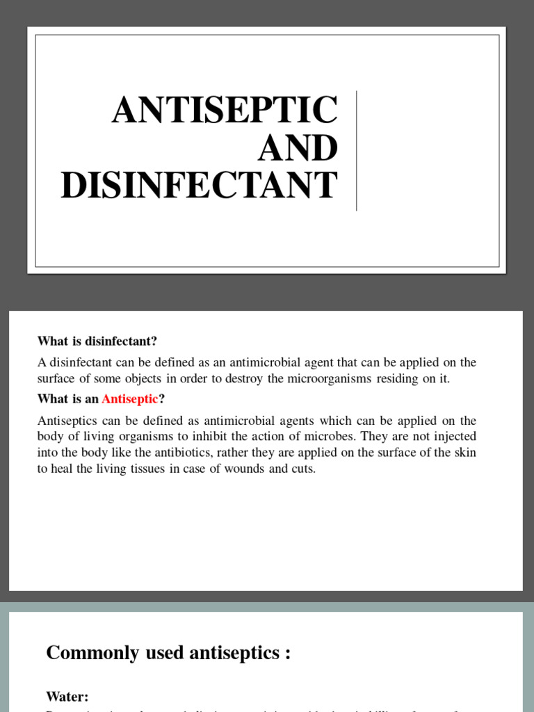 Antiseptic And Disinfectant Pdf Disinfectant Antimicrobial