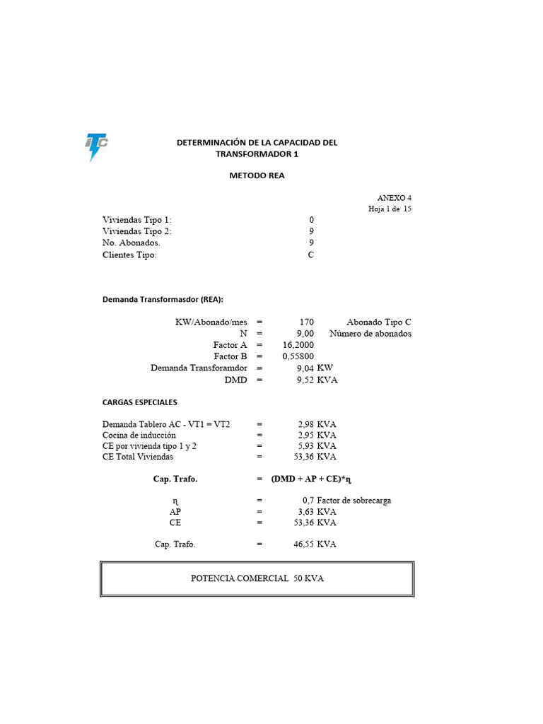 Capacidad del Transformador EBASCO | PDF | Equipo eléctrico | Componentes