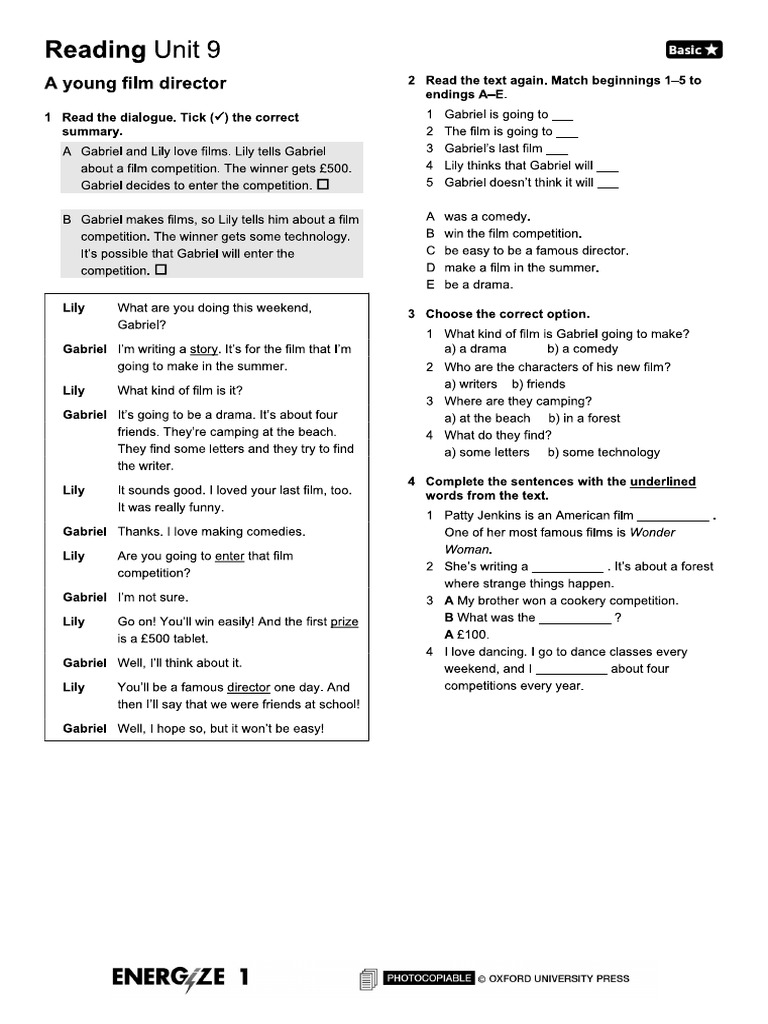 Reading Unit 9 | PDF