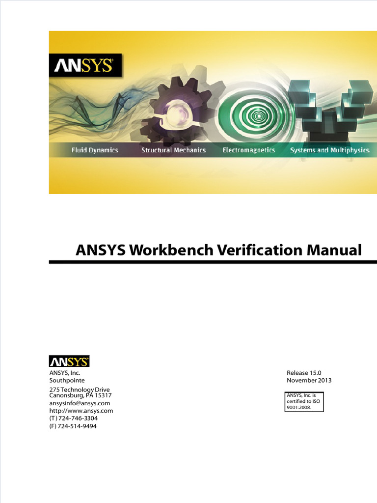 Dokumen - Tips Ansys Workbench Verification Manual | PDF | Stress (Mechanics) | Bending