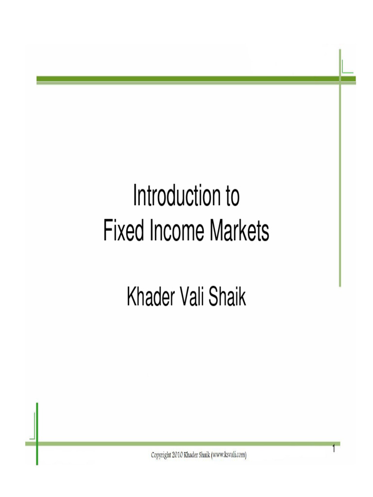 introduction_to_fixed_income_markets | Download Free PDF | Bonds ...
