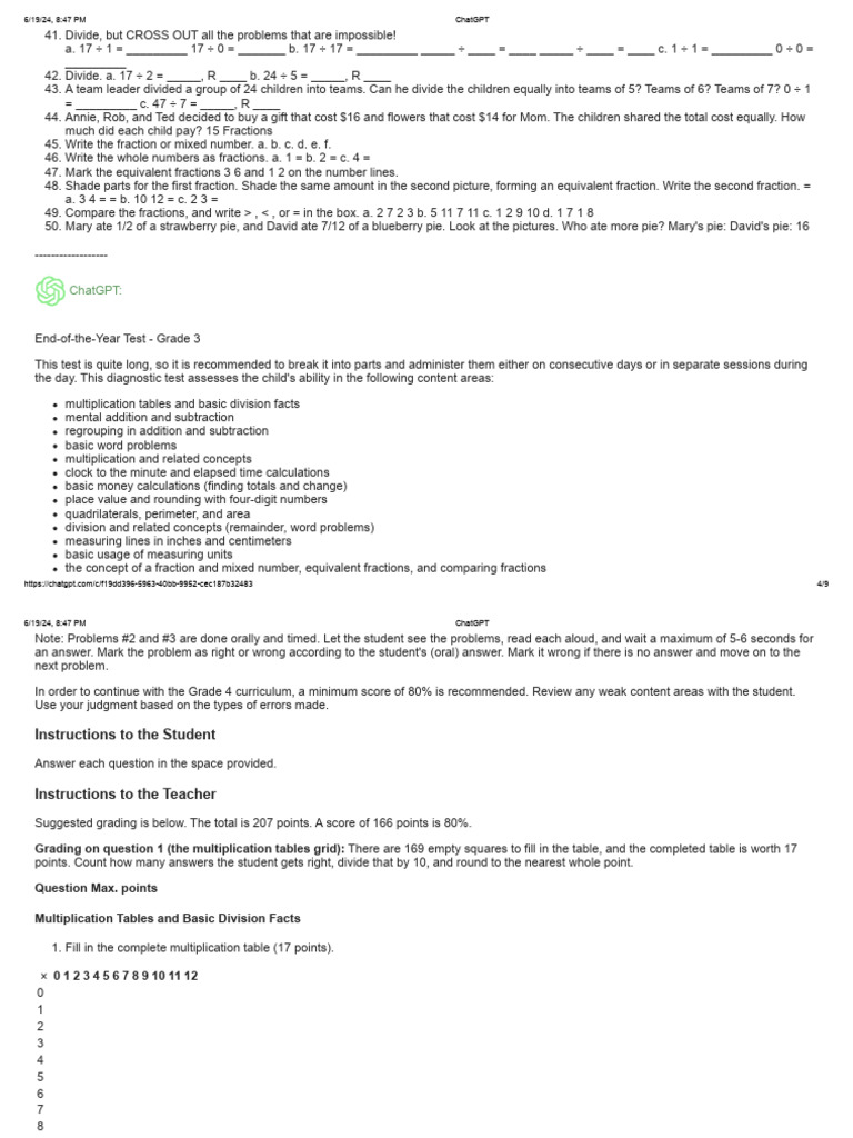 Grade 3 Final Exam | Download Free PDF | Numbers | Elementary Mathematics