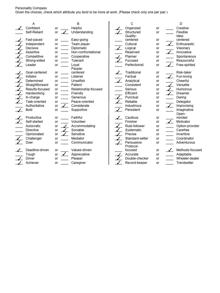 Personality Compass | PDF | Social Psychology | Behavioural Sciences