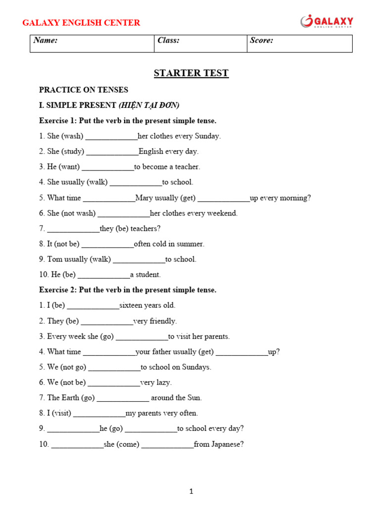 STARTER TEST 17 | PDF