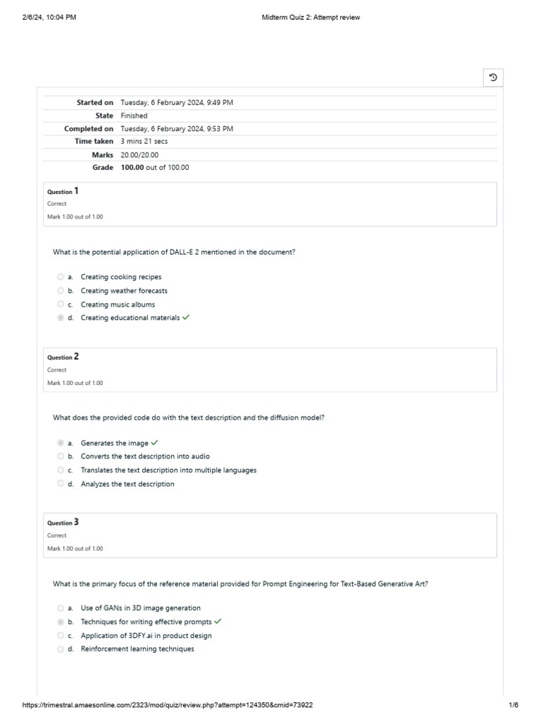 Midterm-Quiz-2_-Attempt-review | PDF | Applied Mathematics | Learning