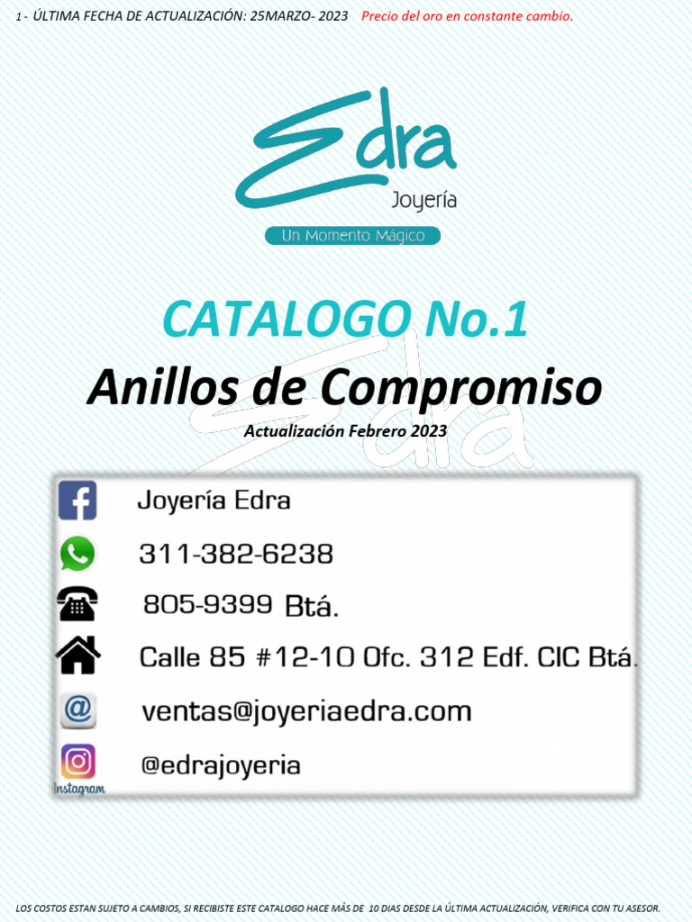 Catalogo Anillo #1 MARZ-2023 | PDF | Diamante | Materiales