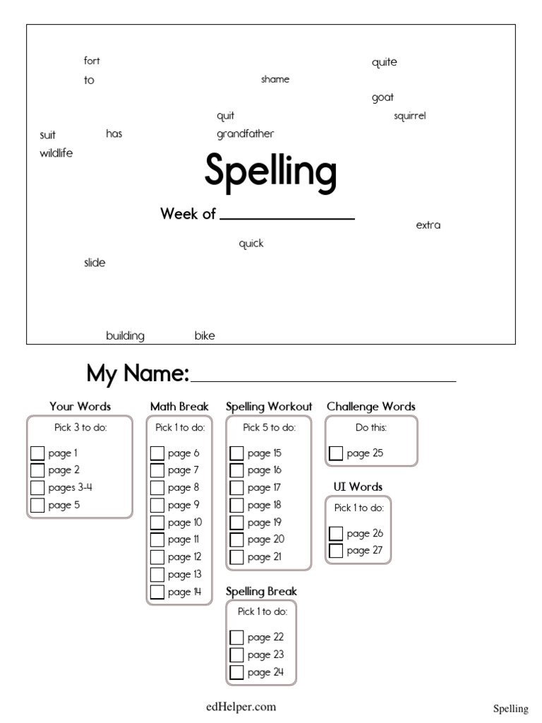 2nd Grade Spelling Activities | PDF