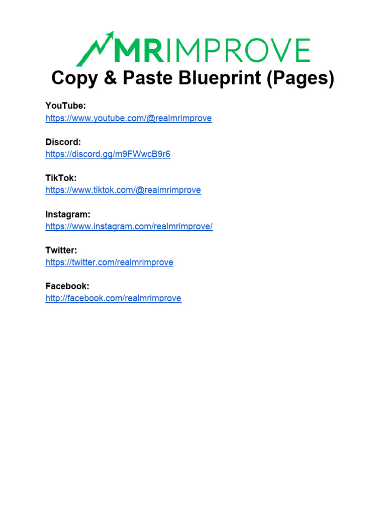 MR Improve - Copy & Paste Blueprint (Pages) | PDF | Http Cookie | Indemnity