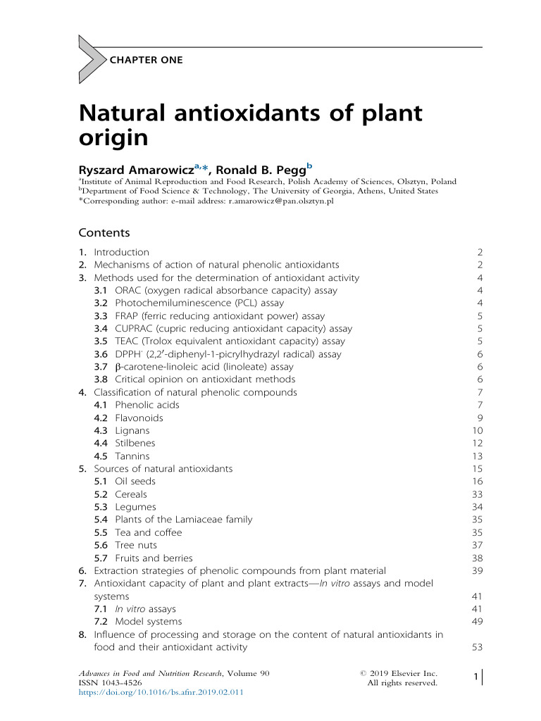 Antioxidant Assay | PDF | Polyphenol | Antioxidant