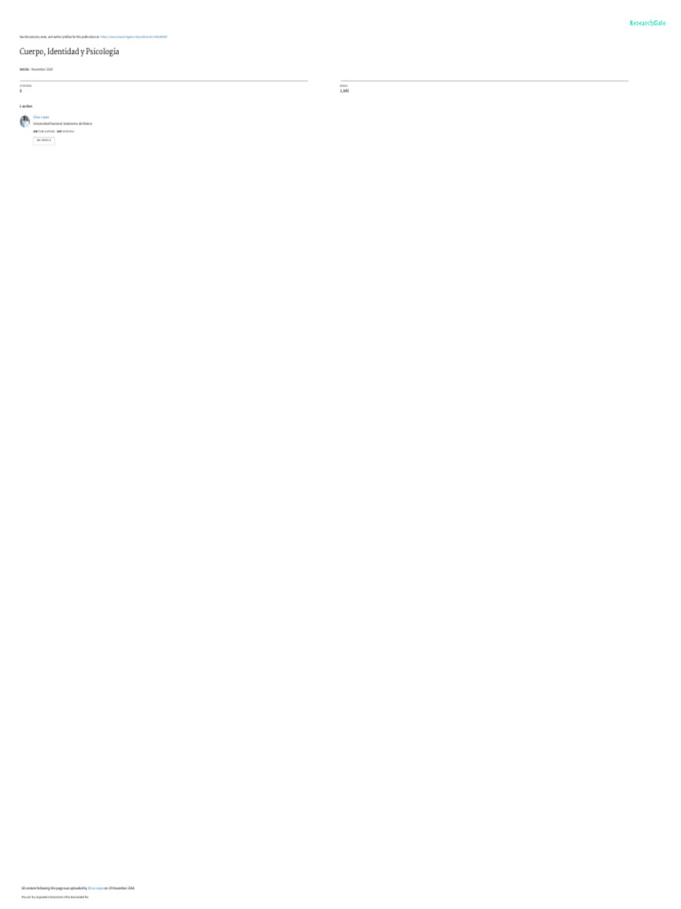 Cuerpo Identi Dad Yp Sico Log A | PDF | Social Science