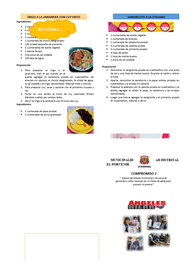 Diptico de Platos Nutritivos Imprimir | Descargar gratis PDF ...