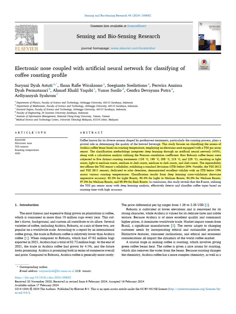 Electronic Nose Coupled With Artificial Neural Network For Classifying Of Pdf Deep Learning